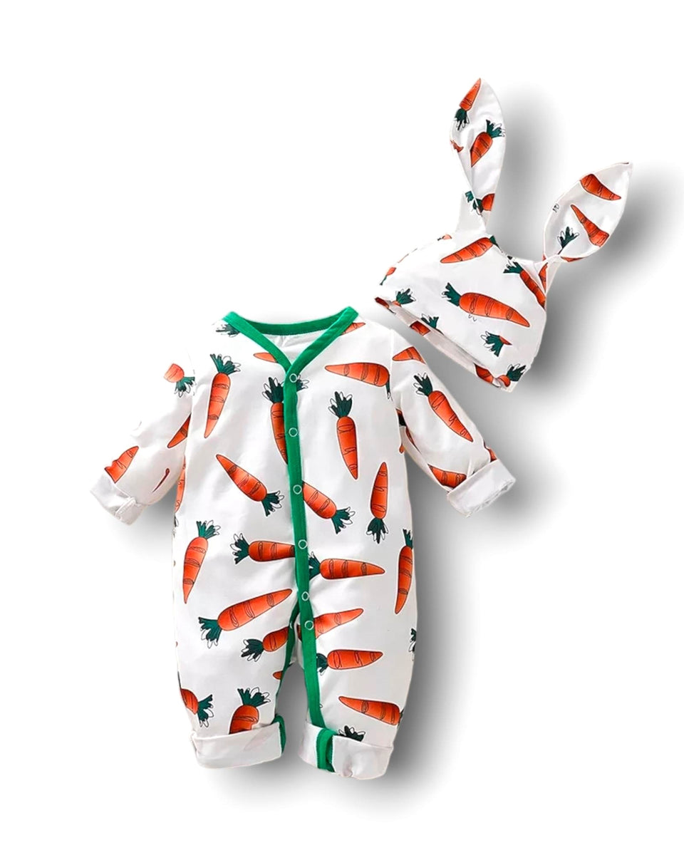 Carrot Footed Romper & Rabbit Ears Cap – Waverly Scarlet